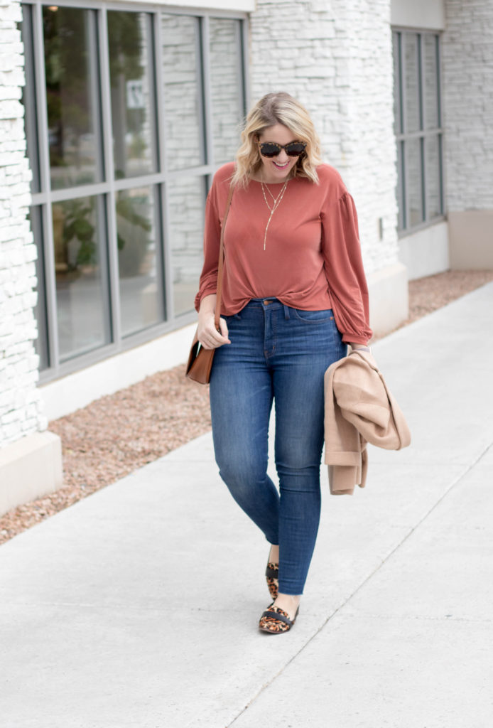 Rust Gathered Sleeve Top: The Weekly Style Edit - Middle of Somewhere